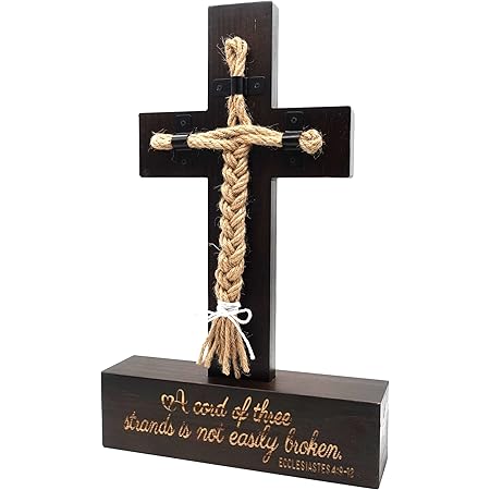 Amazon.com : DICHA A Cord of Three Strands Wedding Sign - Wooden Cross ...