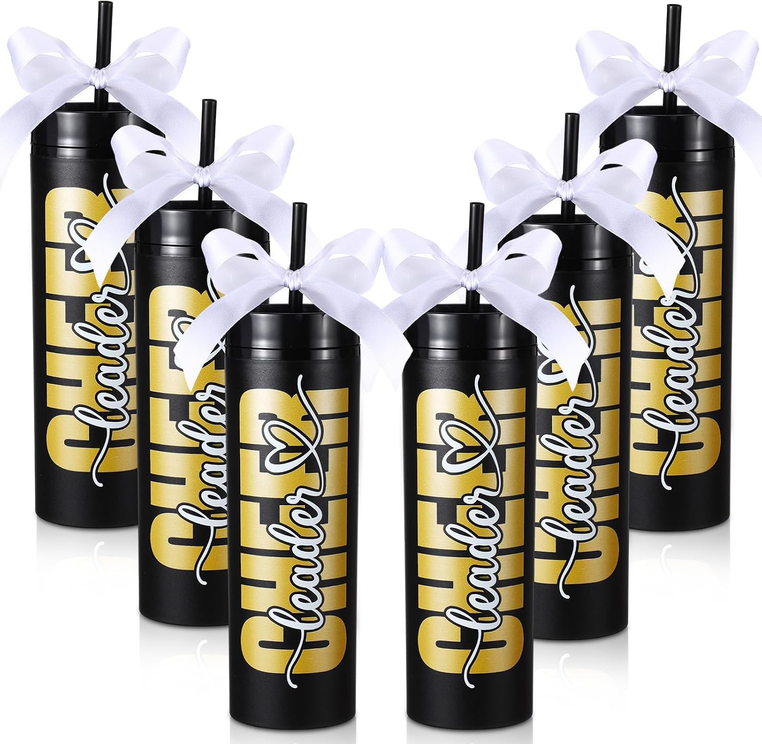 Amazon.com | Mimorou 6 Pcs Cheerleader Gifts Cheerleader Skinny Tumbler ...