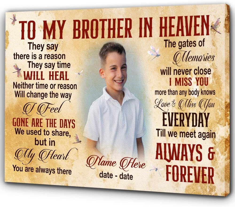 Amazon.com: INSPIAMZUE Brother Memorial Canvas Gift| Sympathy Memorial ...