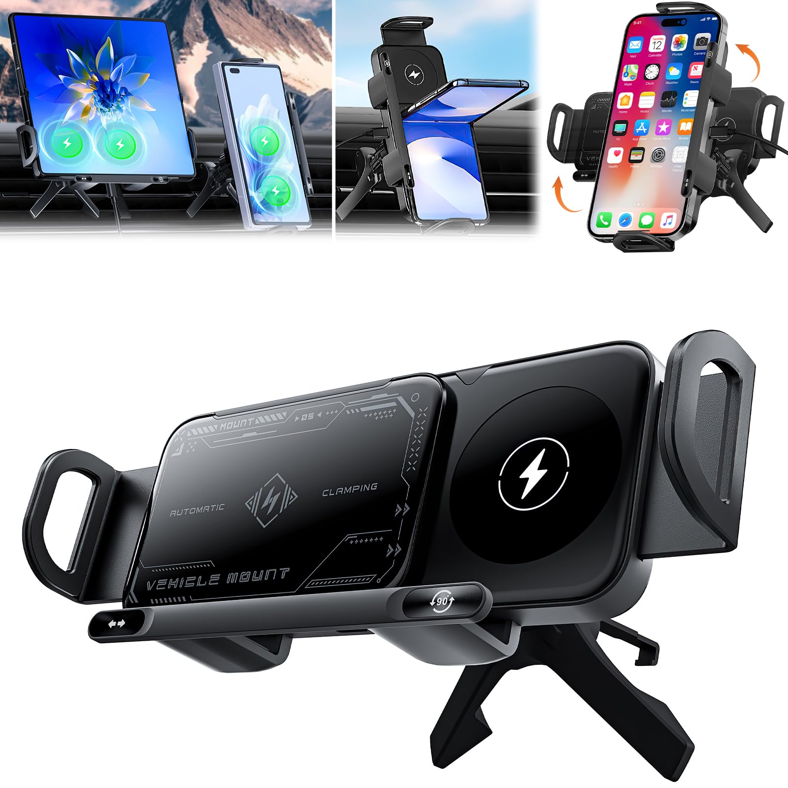 Amazon.com: High Intelligent Mobile Phone/Pad Holder,2 in 1 Auto ...