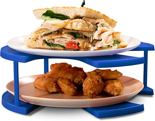 Amazon.com | DoubleWave 2-in-1 Blue Microwave Plate Stacker | Sturdy ...