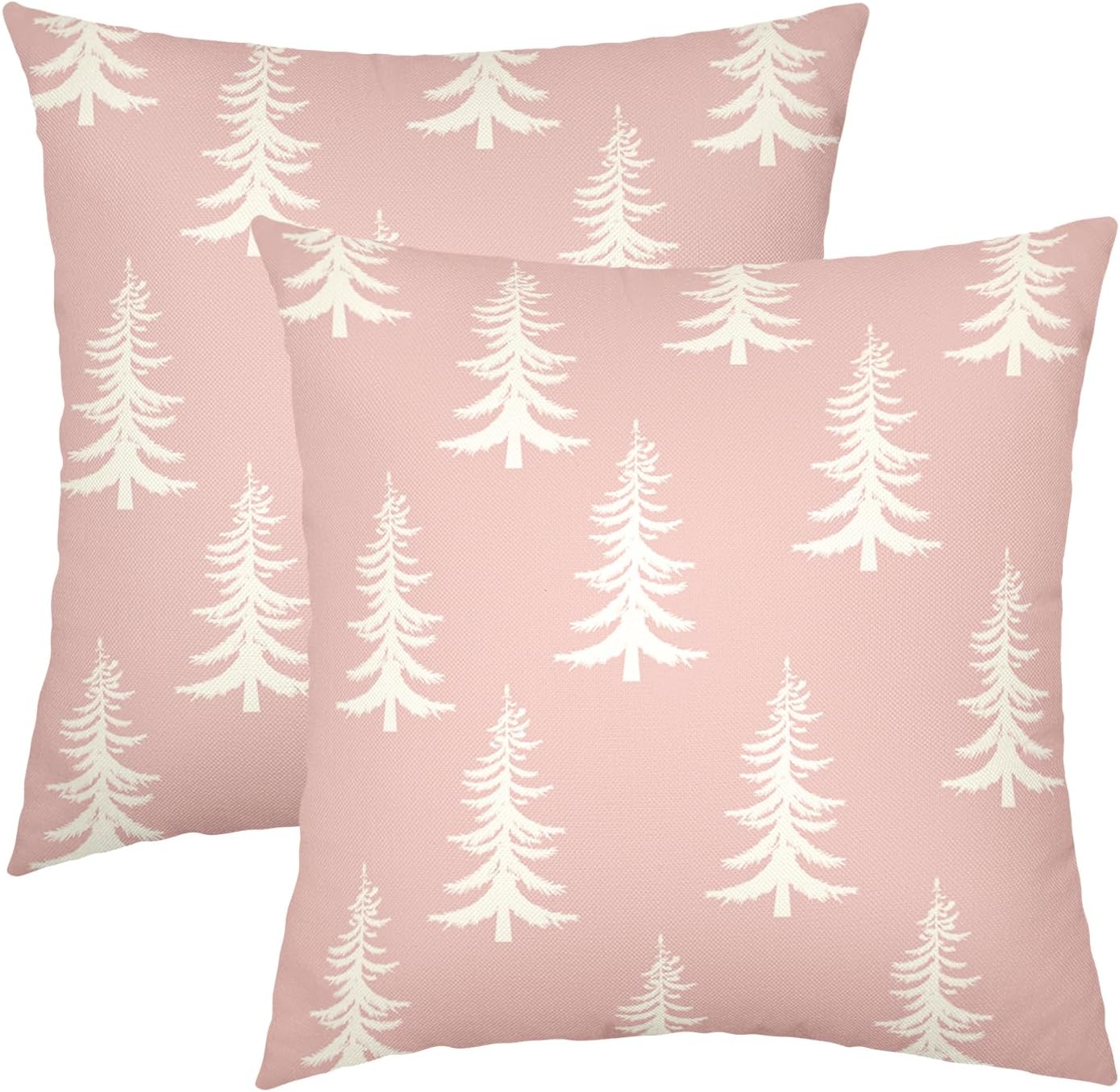 Amazon.com: Christmas Tree Pink Pillow Covers Set of 2 Xmas Trees ...