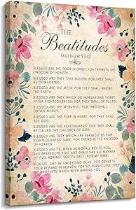 Amazon.com: The Beatitudes Matthew 5 3-12 Wall Art Bible Verse Poster ...