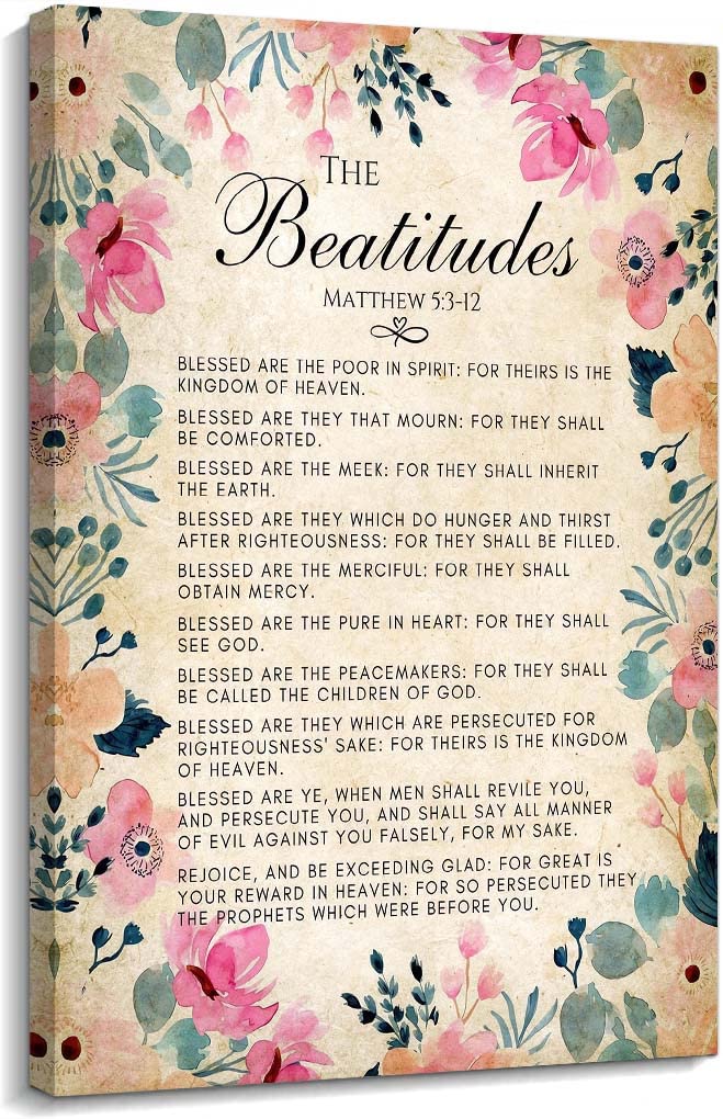 The Beatitudes Print The Beatitudes Printable Wall Art Matthew 6:8 10