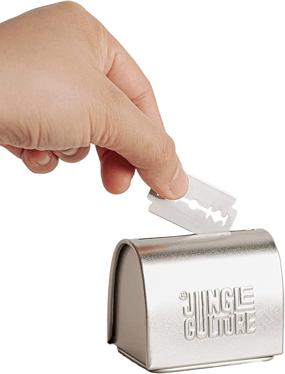 Jungle Culture Safety Razor Blade Bank • Razor Blade Disposal Tin Box ...