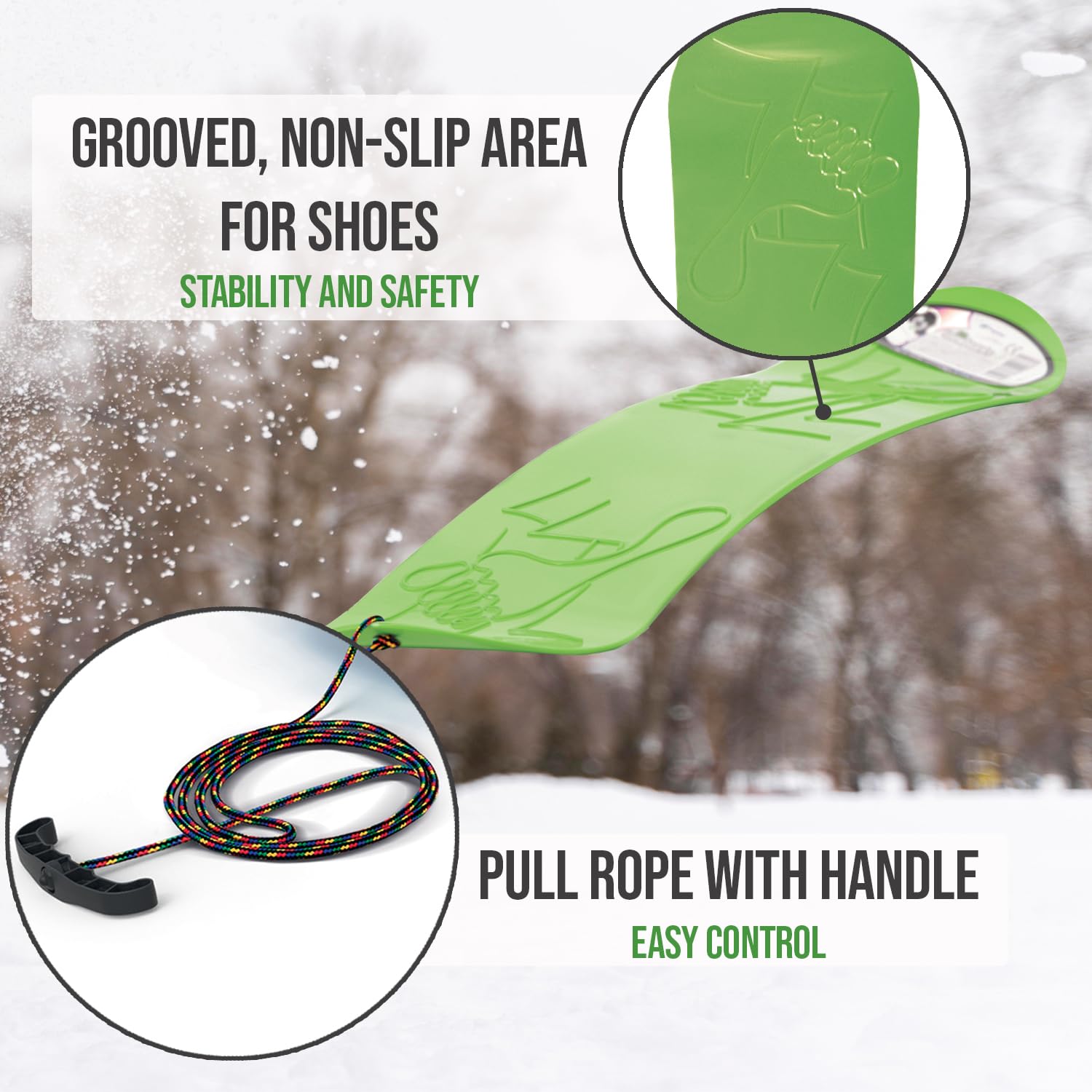 Snapklik.com : ArcticThrill Snow Sled For Kids - SnowMotion - Slider Board
