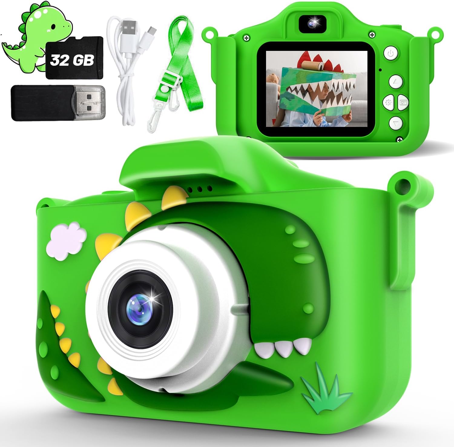 Amazon.com: Kids Camera for Boys Dinosaur Toys Age 3-8 with 48MP 1080P ...
