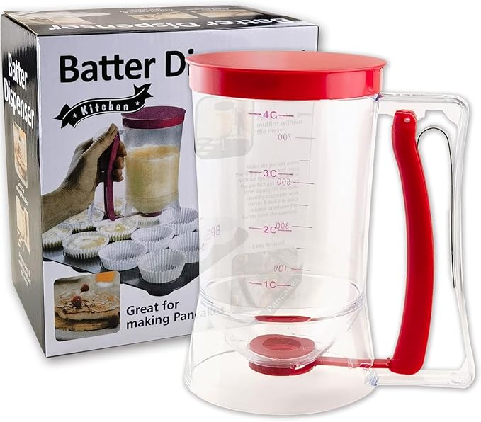 Amazon.com: Pancake Batter Dispenser with Squeeze Handle - 4-Cup ...