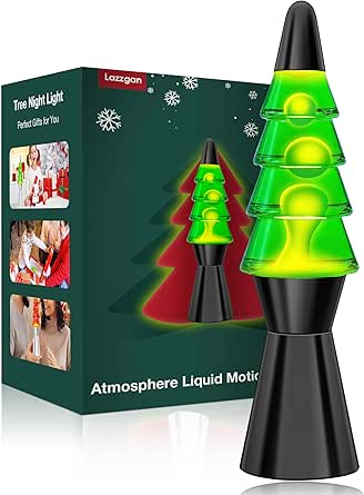 Lazzgan Christmas Tree Liquid Motion Lamps - 14.5 Inch Black Large ...