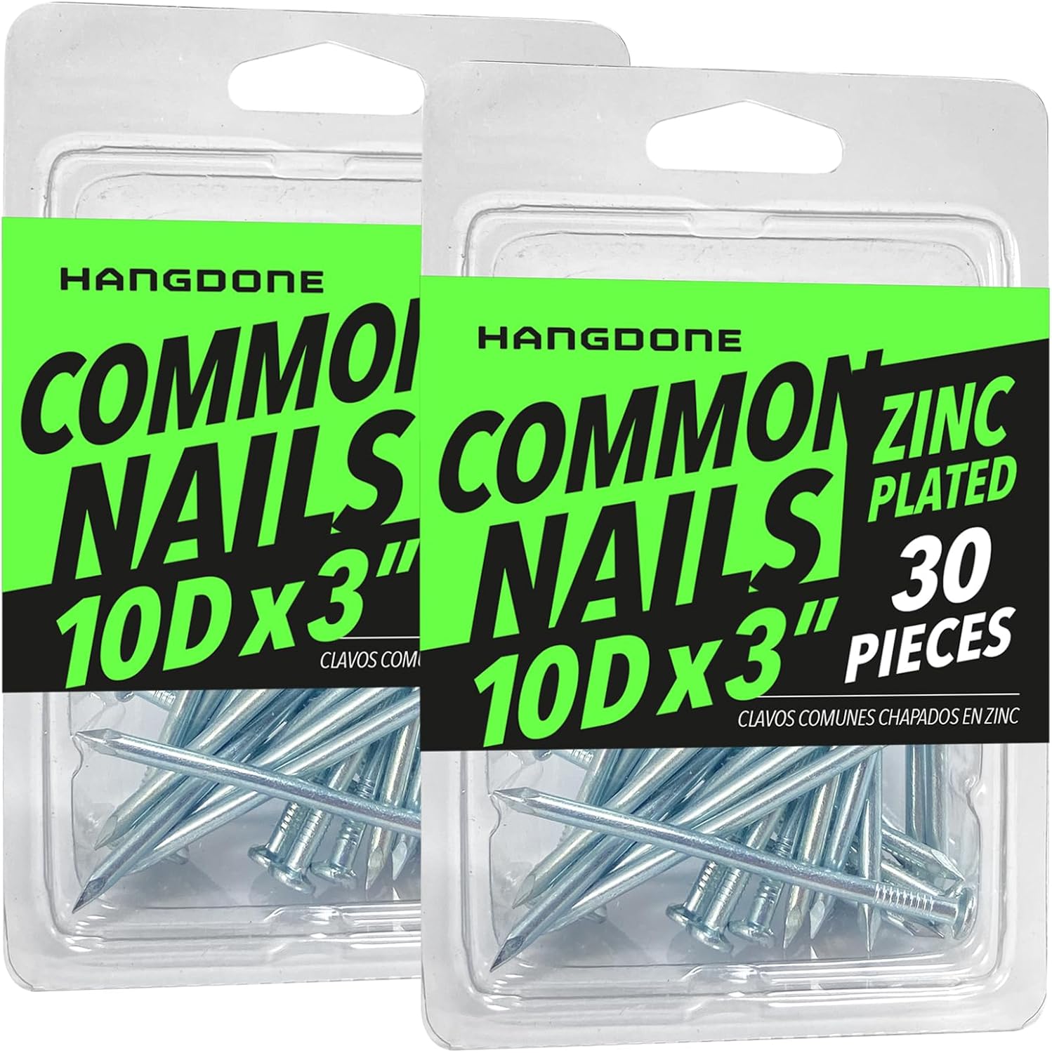 HANGDONE Common Nails 10D x 3” (60-Pieces Total), Hanging and Finishing ...