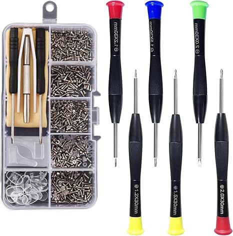 Eyeglass Repairing KitKit with Screws and Nose Pads, 1 Set of Glass ...