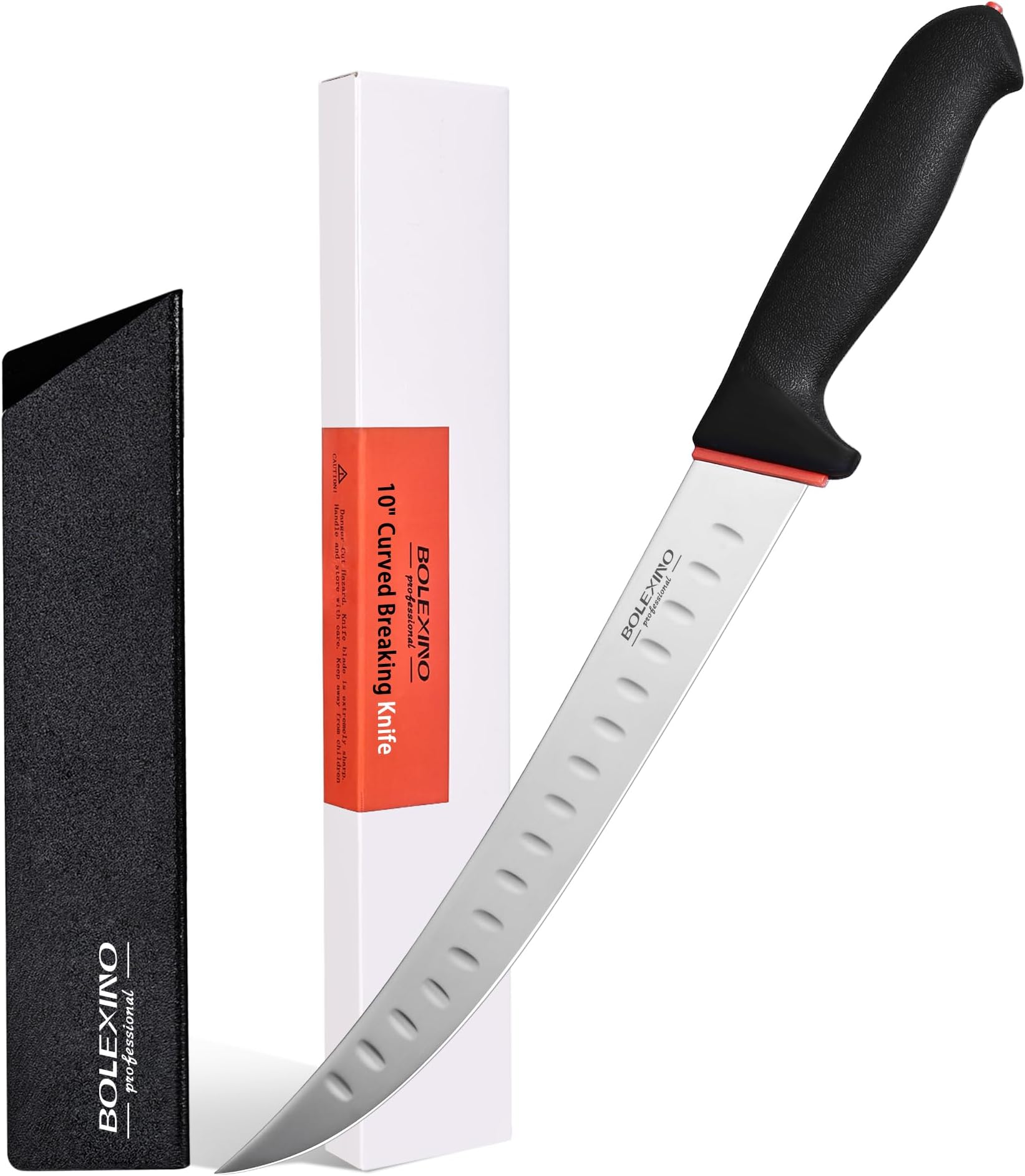 Amazon.com: BOLEXINO 10-inch Curved Breaking Knife W/Sheath & SoftGrip ...