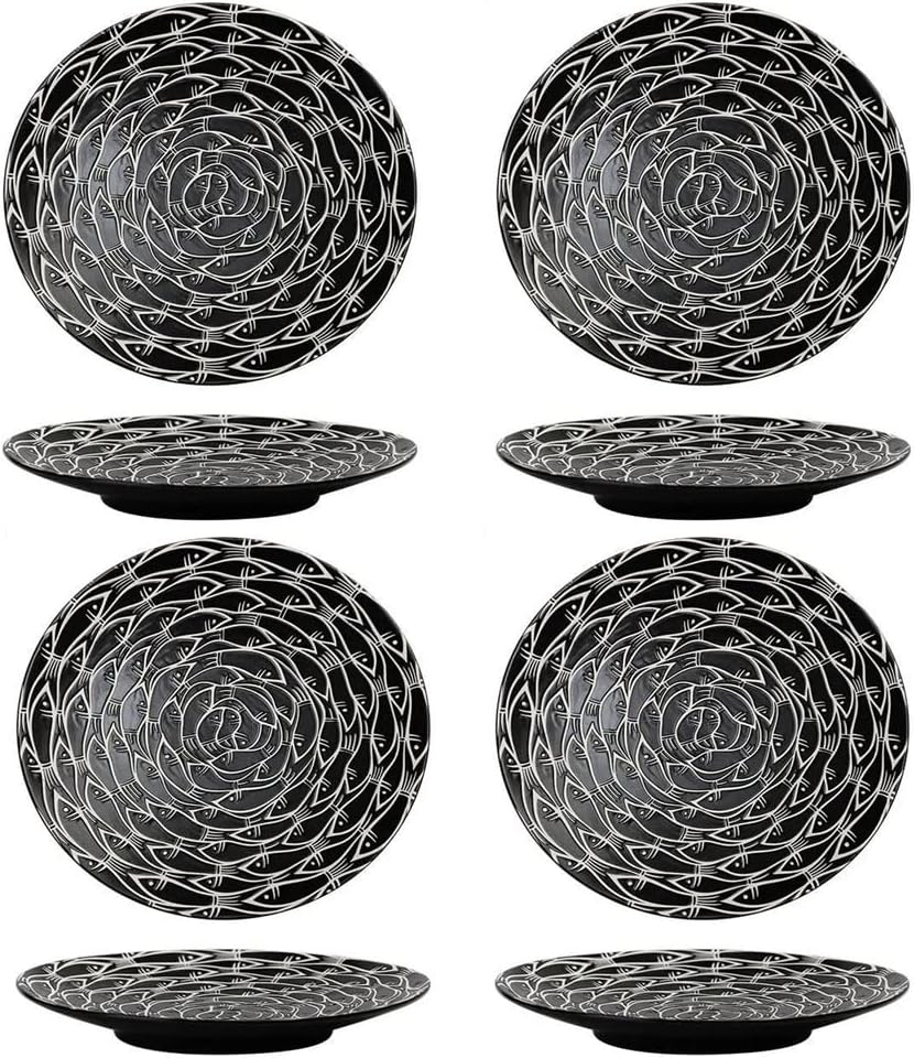 Amazon.com | MAXLYA Bone China Plate, Japanese Set Tableware Straw Hat ...