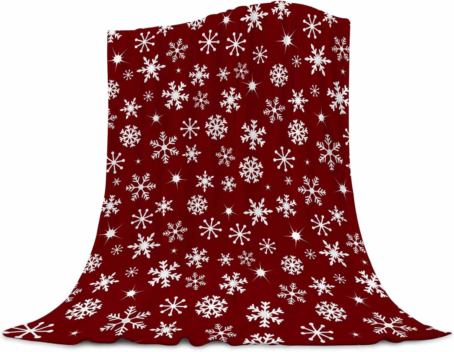 Amazon.com: Christmas Snowflakes Red Blanket Throw Lightweight Cozy ...