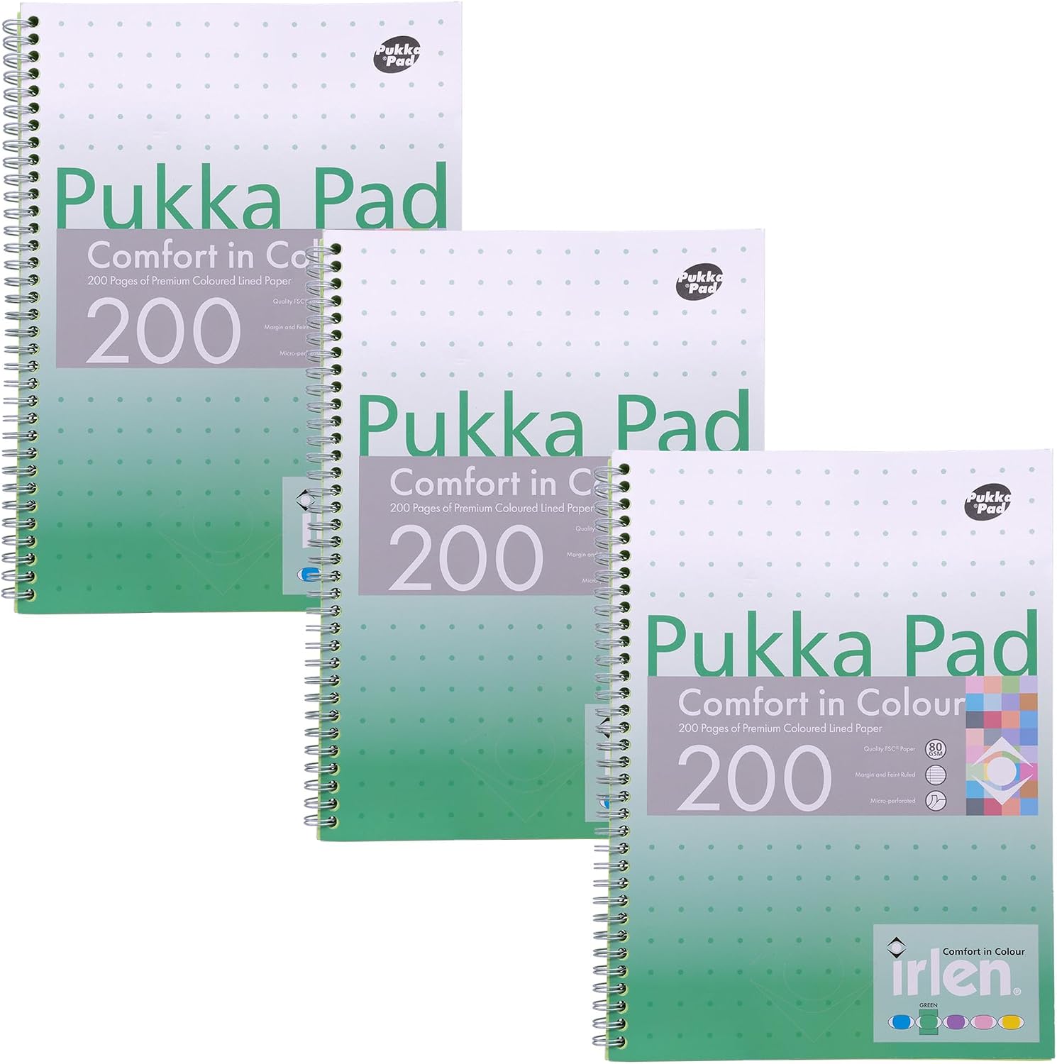 Pukka Pad, Irlen Jotta Pad A4 Notebook 3-Pack – Wire Bound Notepad 200 ...