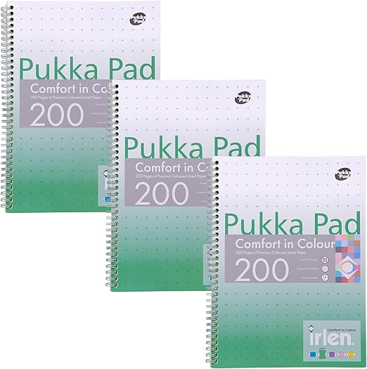 Pukka Pad, Irlen Jotta Pad A4 Notebook 3-Pack – Wire Bound Notepad 200 ...