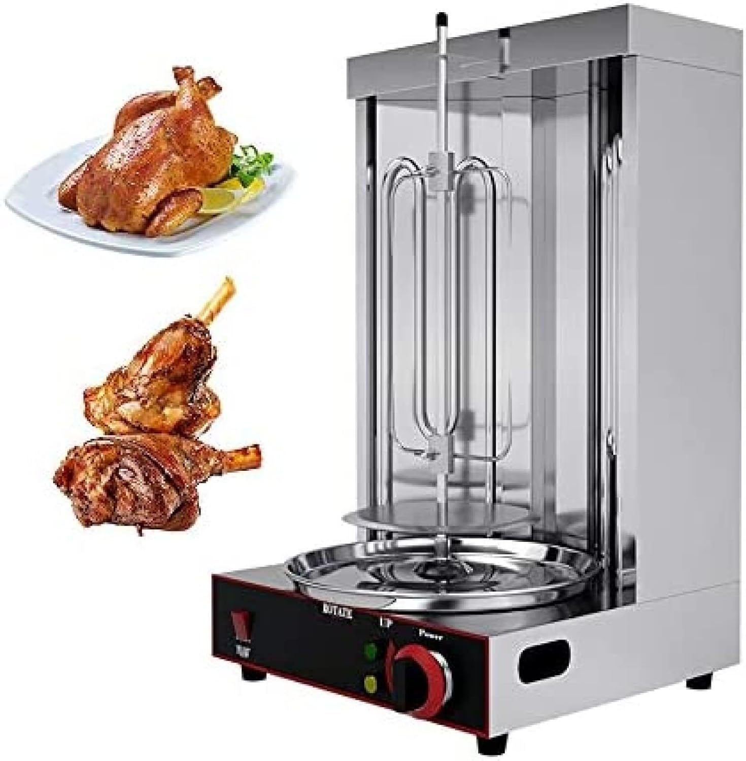 Electric Vertical Broiler, Rotisserie Grills 360°Automatic Rotating ...