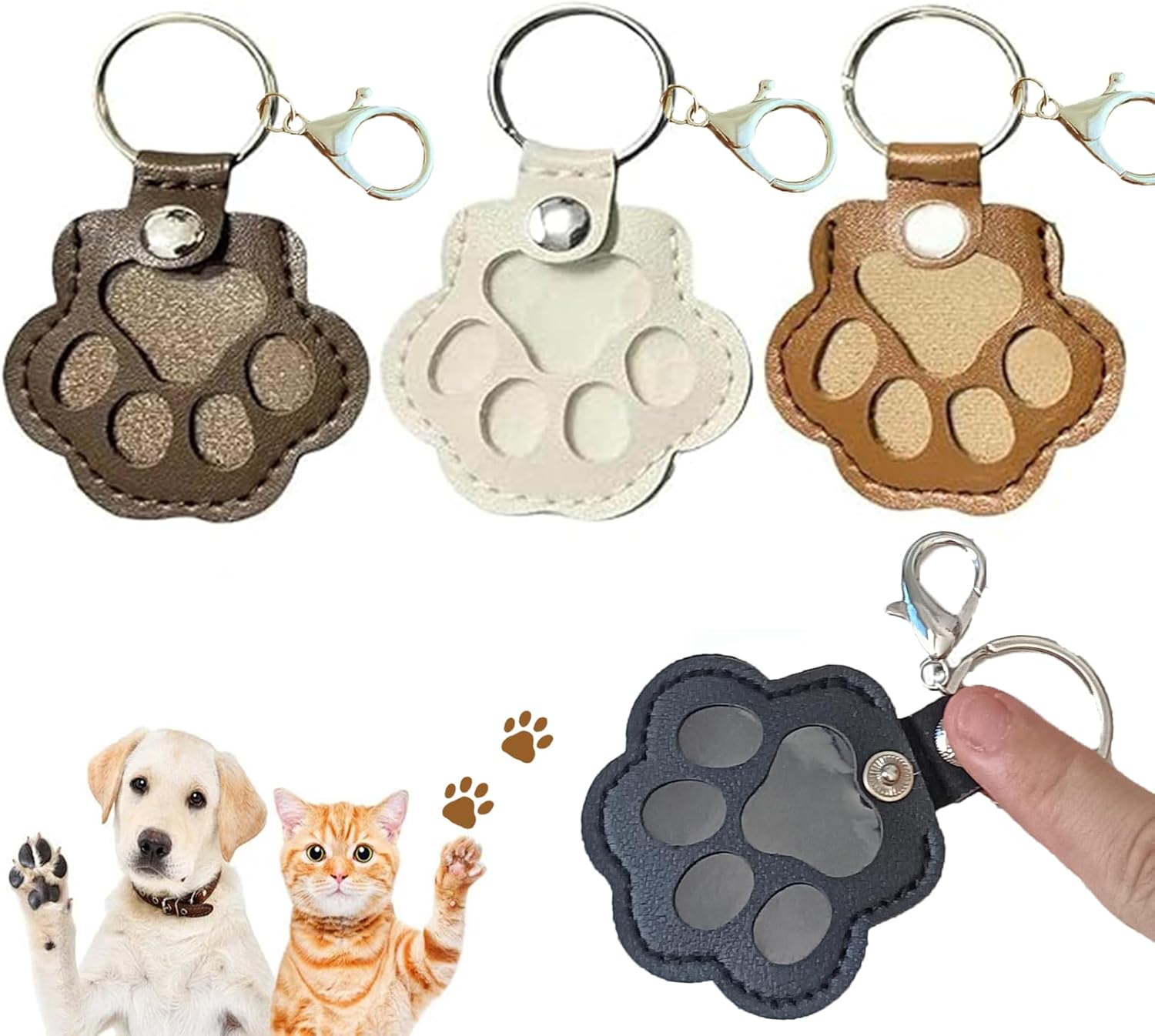 Amazon.com: gusonse Dog Hair Keychain 4Pcs, Pet Fur Keepsake, Cat Paw ...