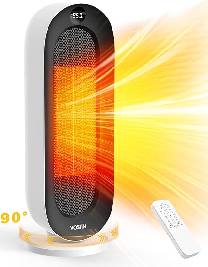 Amazon.com: Space Heater, 90° Oscillating Electric Heater with ...