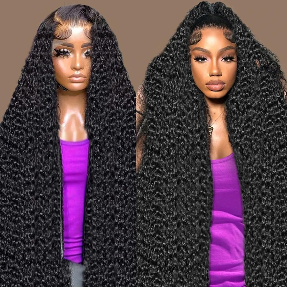 Amazon.com : 32 Inch 13x6 Deep Wave Lace Front Wigs Human Hair 180% ...