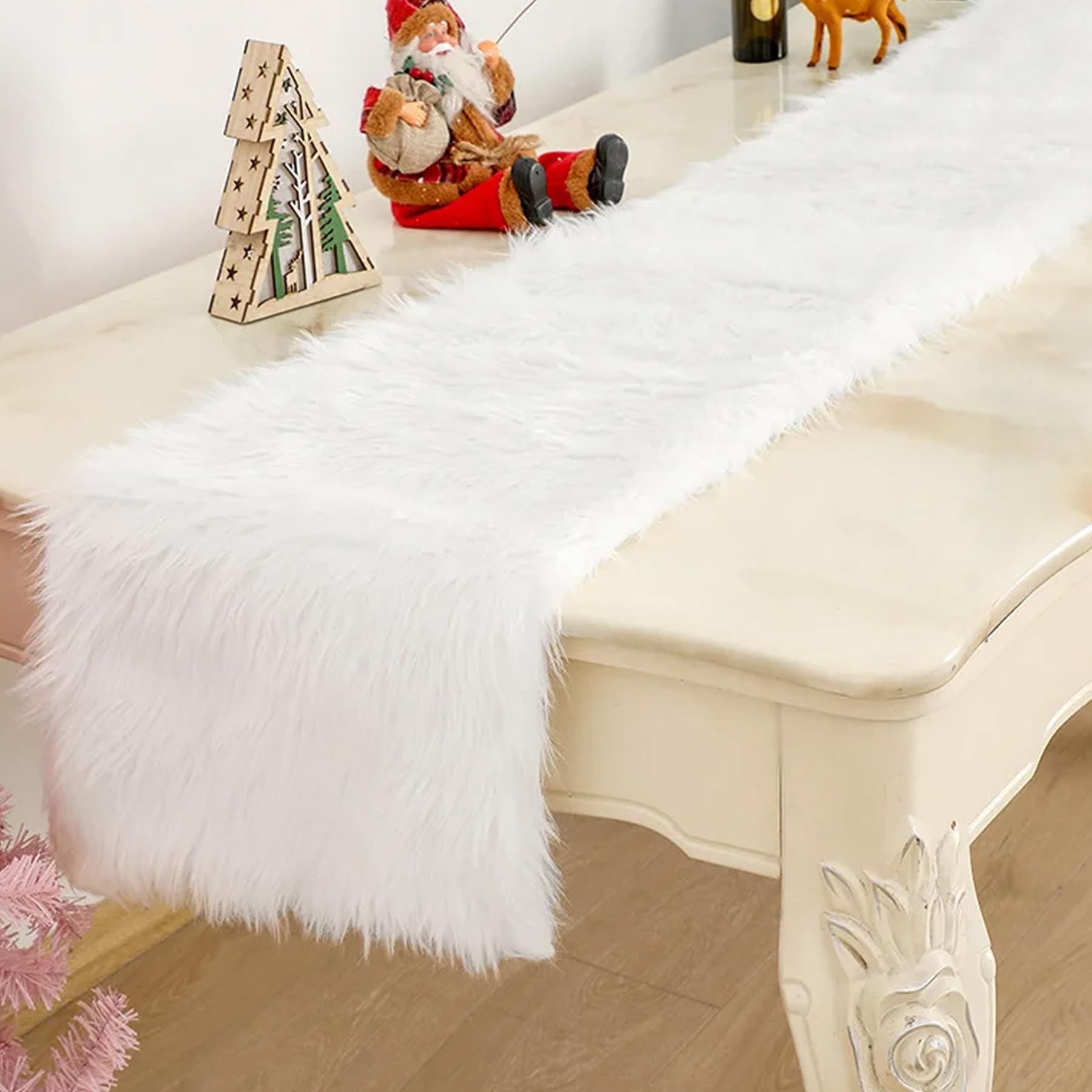 Amazon.com: Faux Fur Table Runner,Table Runner for Soft Luxury Winter ...