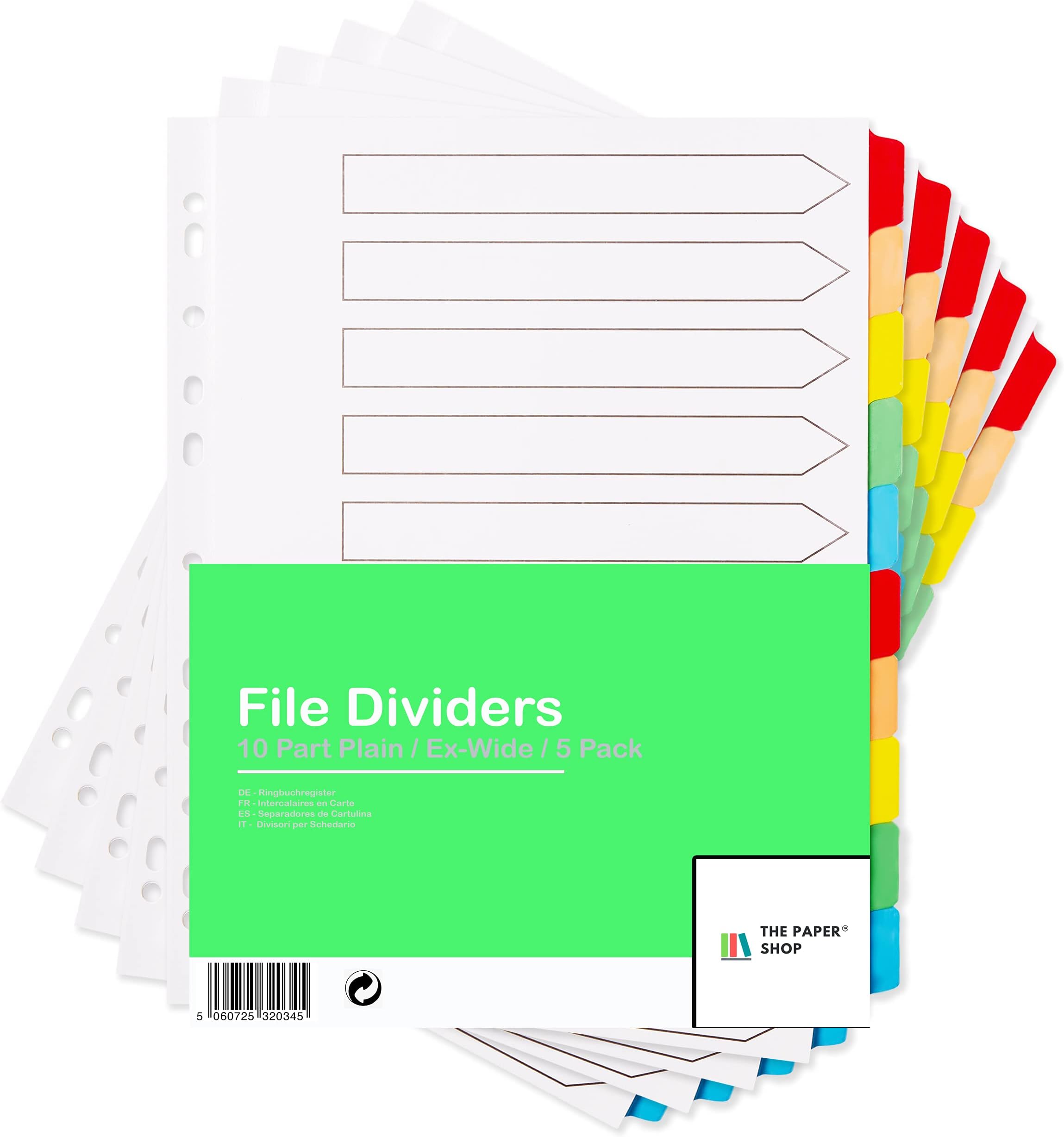 Q-Connect 10-Part Extra Wide Subject Divider A4 KF76982 : Amazon.co.uk