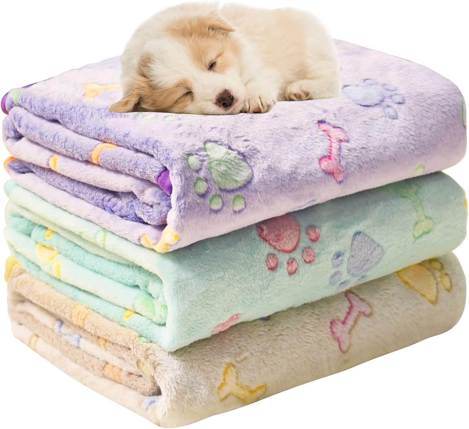 Amazon.com: KOGSA Dog Blanket for Small Dogs,3 Pack Dog Cat Blankets ...