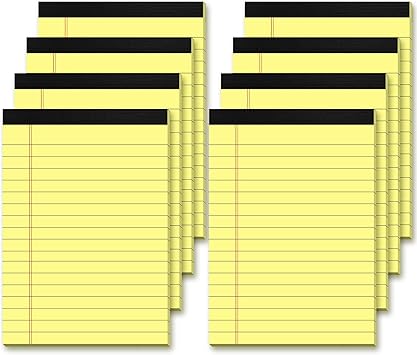 Amazon.com : 8 Pack Yellow Legal Pads 4x6 Note Pads Small Writing Pads ...