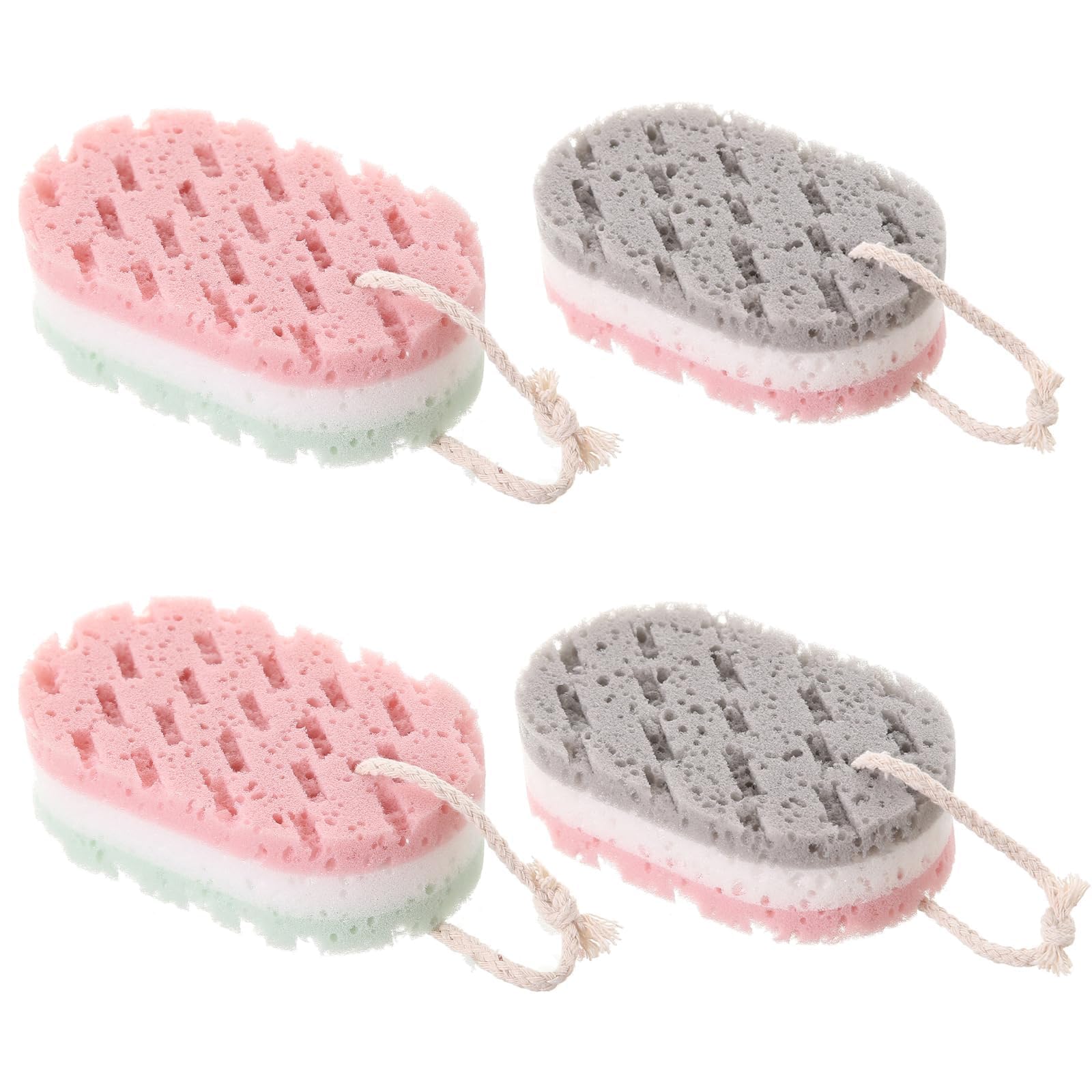 4 Pieces Bath Sponge, Bath Sponges for Adults, Body Sponge, Massage ...