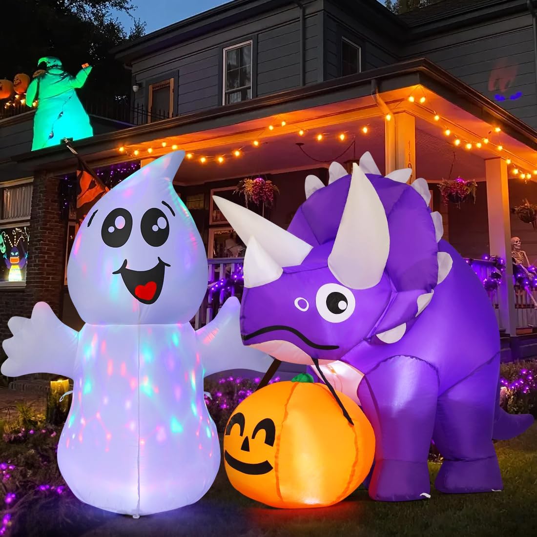 Amazon.com: GOOSH Halloween Inflatable Outdoor 5 FT Cute Ghost and 5 FT ...