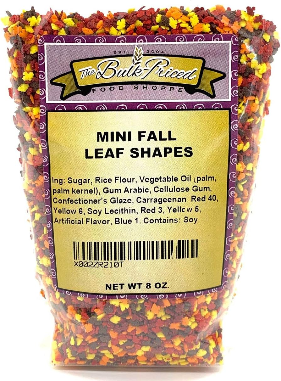 Amazon.com: Mini Fall Leaf Shaped Sprinkles, Mixed Fall Colors, Bulk ...