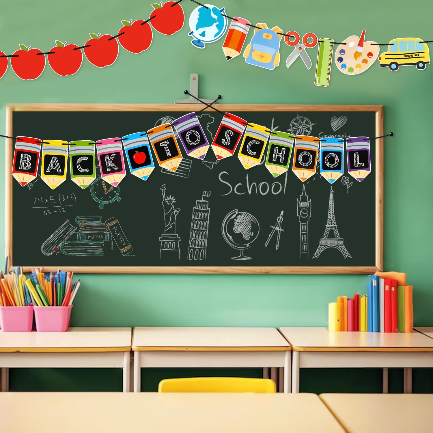 Decoración De Regreso A Clases Amazon.com: Decoraciones De Tablero De