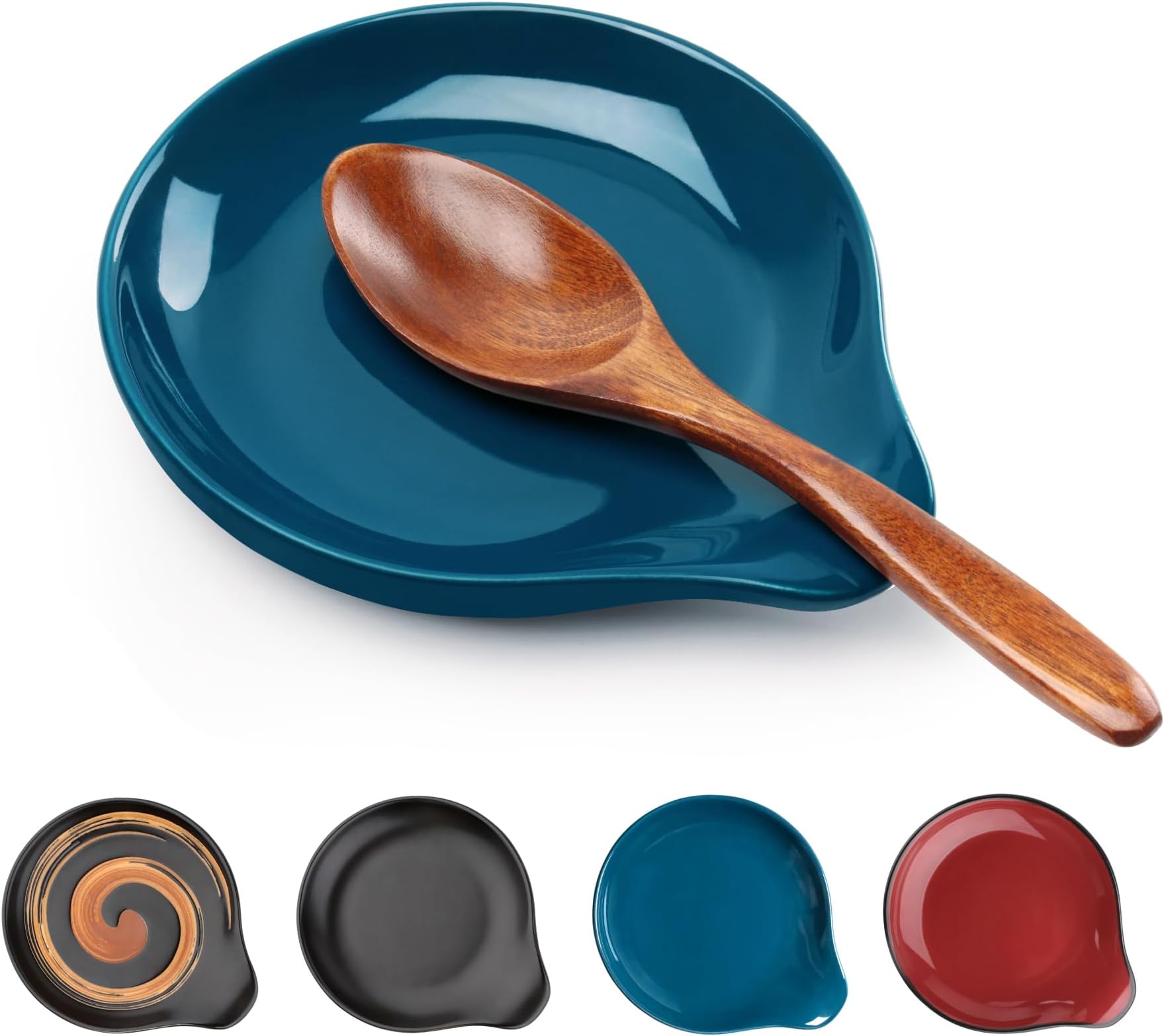 Amazon.com: LotFancy Spoon Rest, 5.2 Inch, Ceramic Spoon Holder for ...