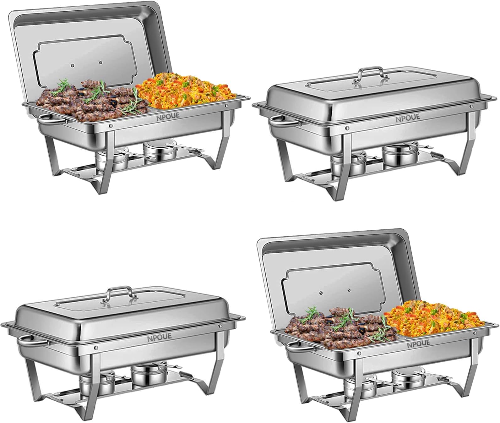 Amazon.com: Perossia 5 Pans Chafing Dish Buffet Set Stainless Steel 8QT ...
