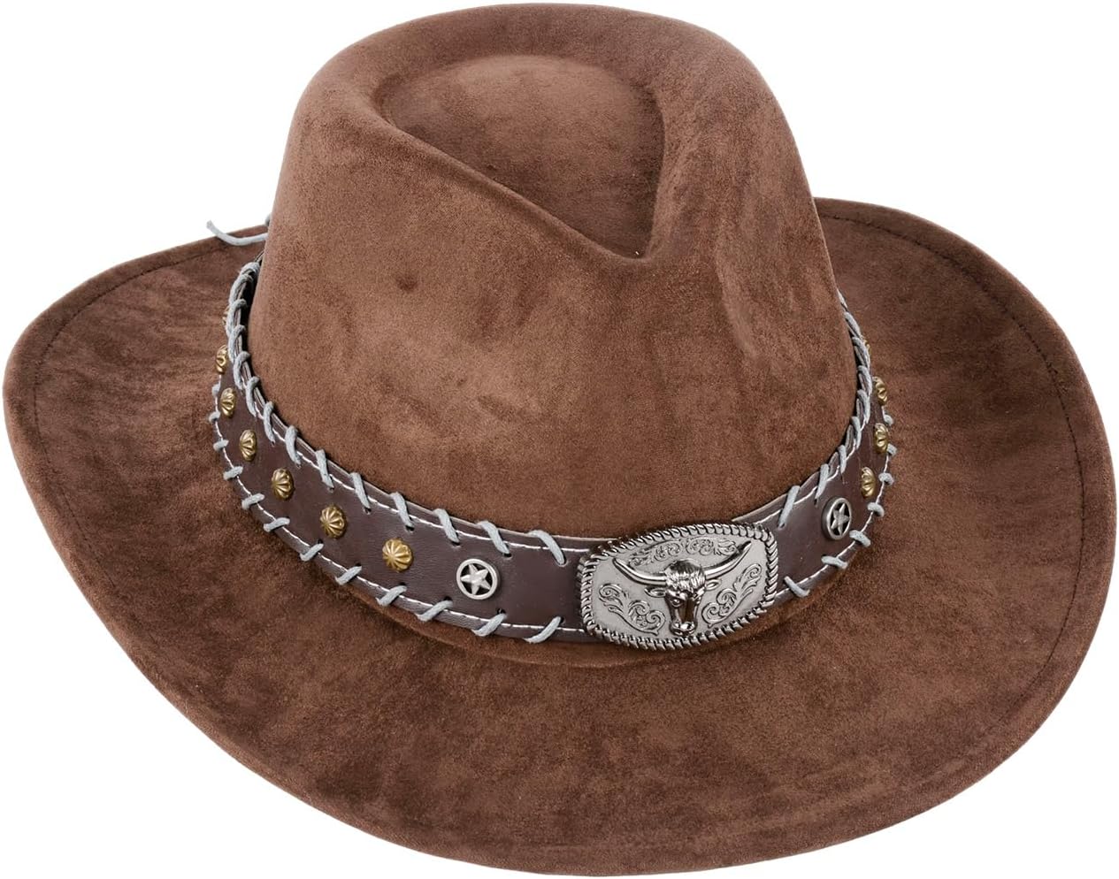 Cowboy Hat for Women and Men, Mens Western Cowboy Hats with Bull Head ...