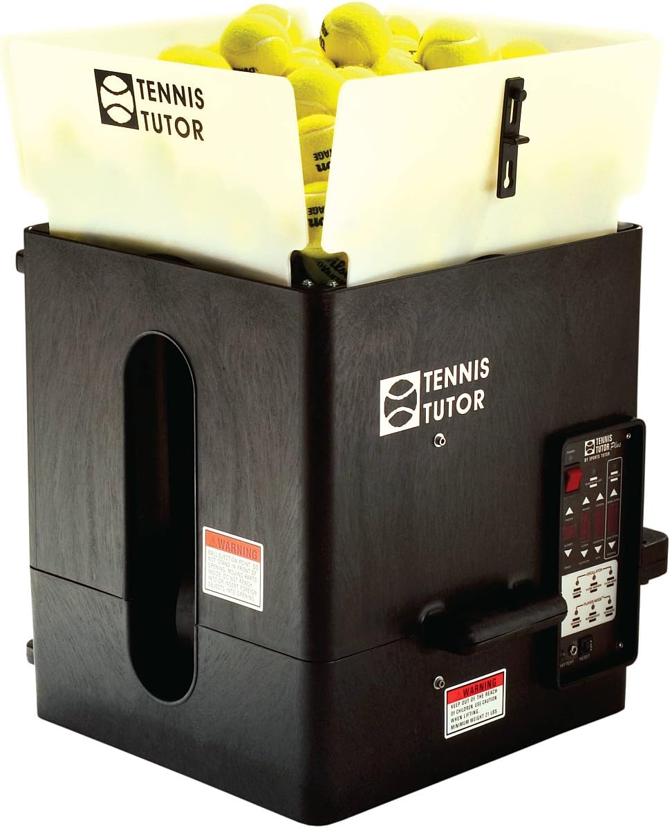 Amazon.com : Tennis Tutor Plus Player Tennis Ball Machine with Two ...