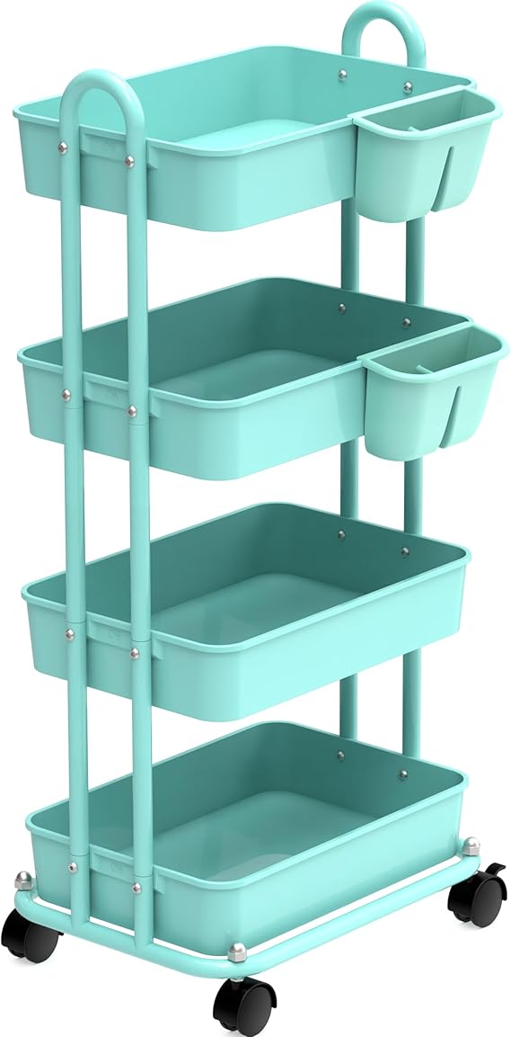 Amazon.com: Simple Houseware 4-Tier Multifunctional Rolling Utility ...