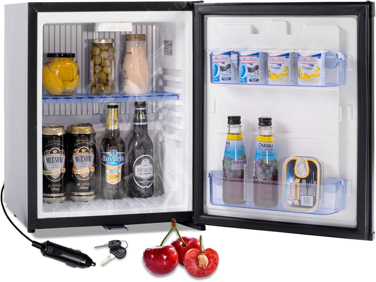 Amazon.com: Smad Mini Fridge with Lock, 12V RV Refrigerator 1.0 cu.ft ...