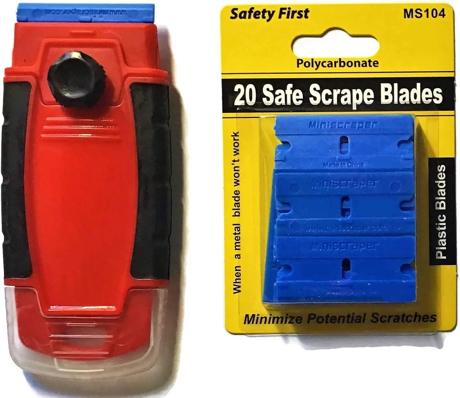 Amazon.com: Razor Scraper with 20 Polycarbonate Double Edged Plastic ...