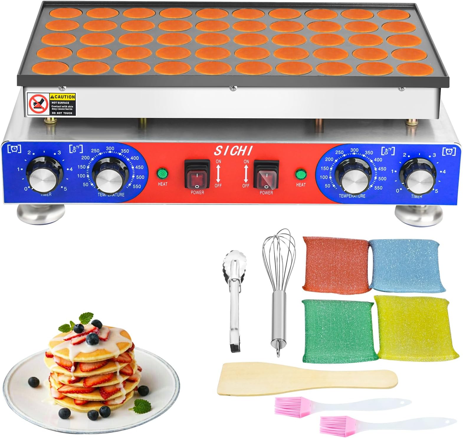 Amazon.com: PIAOCAIYIN Commercial Dutch Pancake Maker, 110V 1.7KW Mini ...