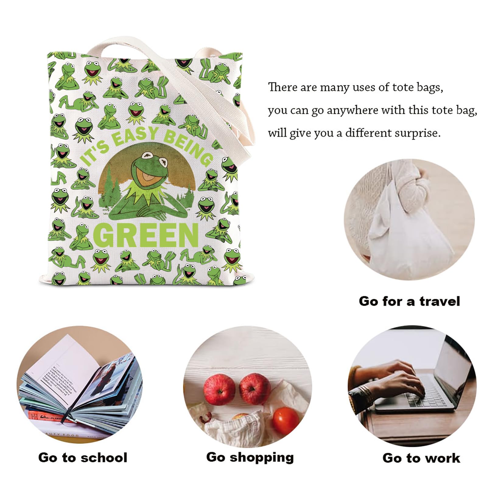 Snapklik.com : Muppet Movie Merchandise Inspired Tote Bag Kermit Frog ...