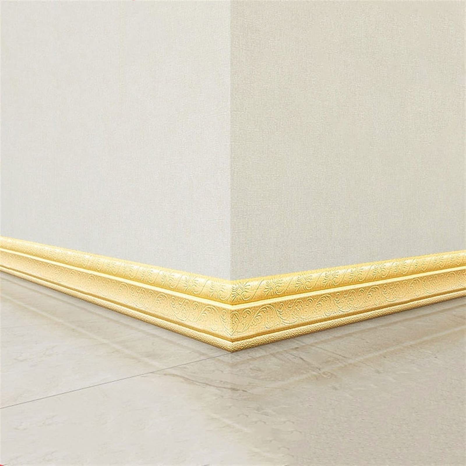 Yellow Wallpaper With Baseboard Bulletin Board Border, 32.8Ft X