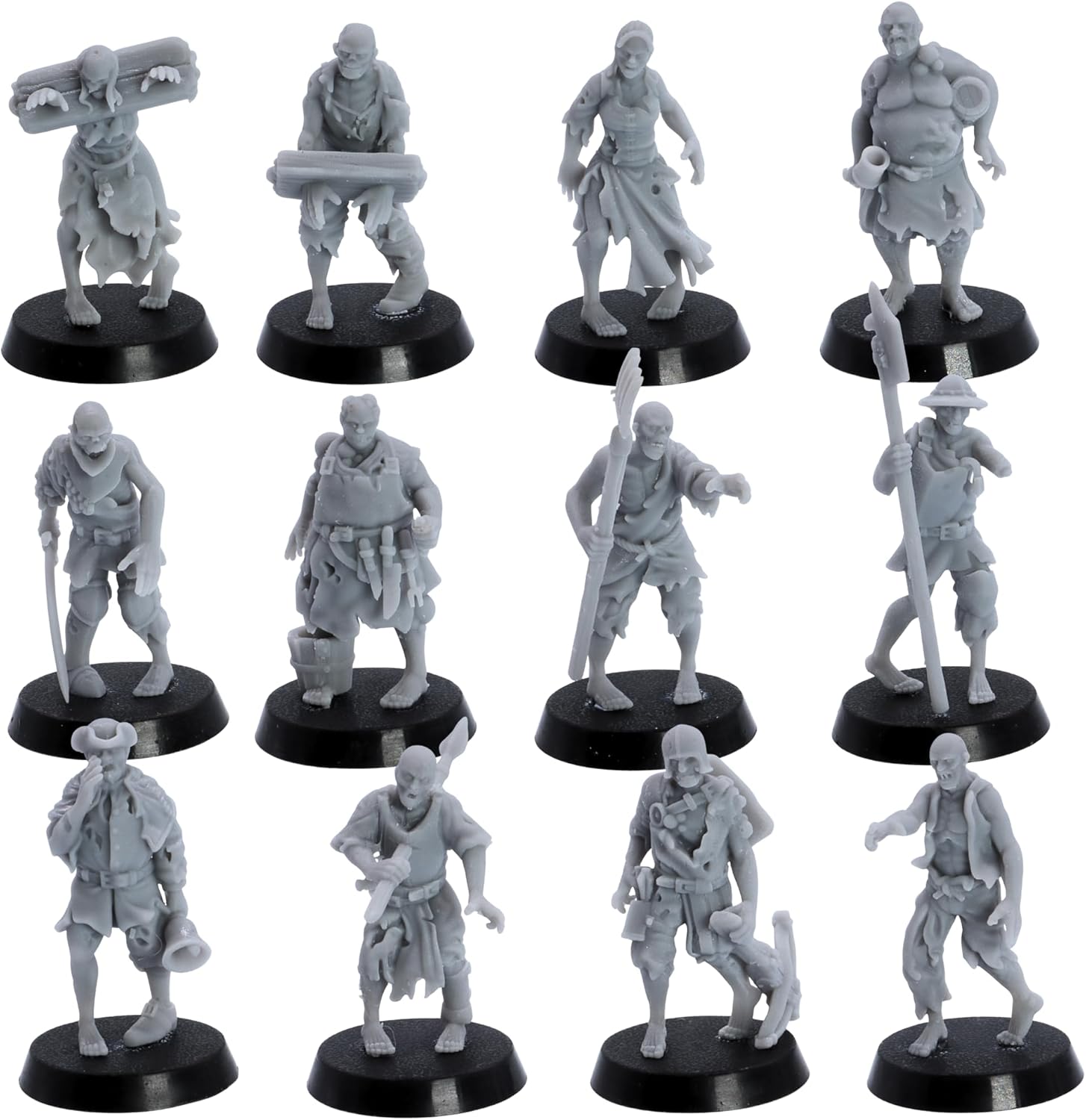 Zombie Villagers Miniature Set – 12 Undead Models for Tabletop RPGs ...