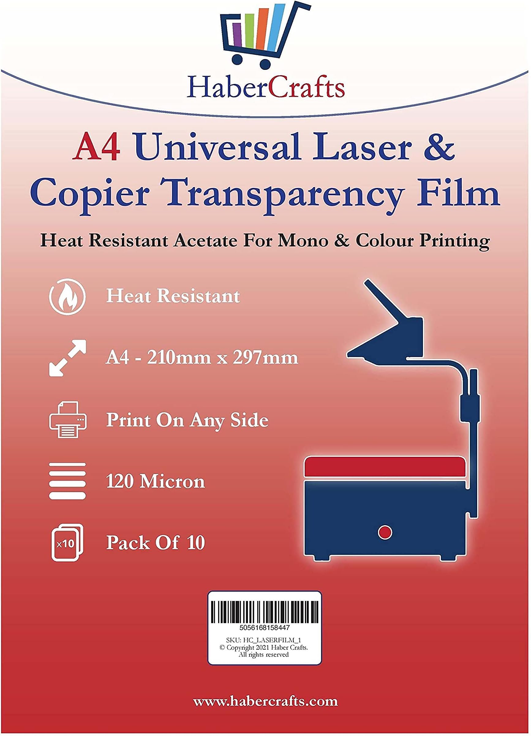 Universal Laser Transparency Film A4 Clear OHP Sheets Laser Printer ...