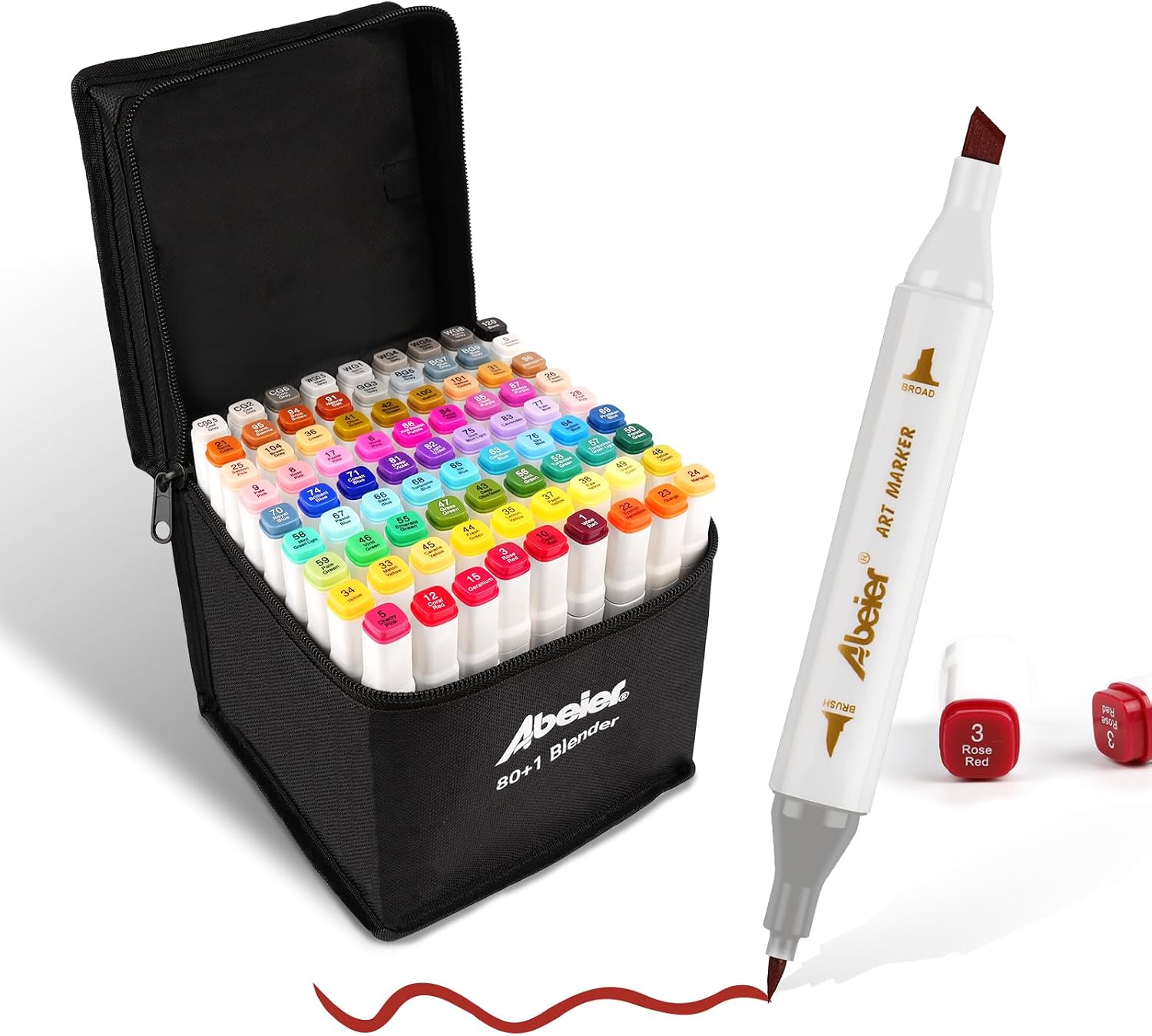 80 Colours Alcohol Markers,Dual Tip Alcohol Brush Markers,Art Pens for ...