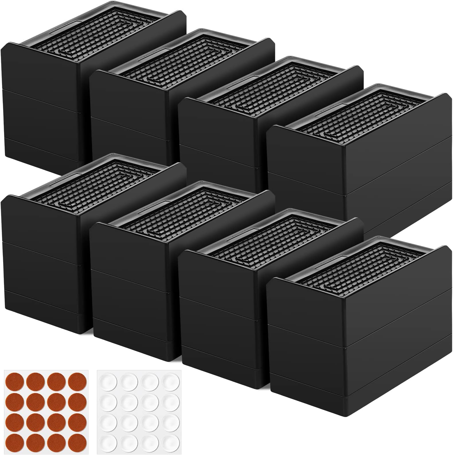 Amazon.com: Timgle 8 Set Rectangle Bed Risers 3 Inch Adjustable ...