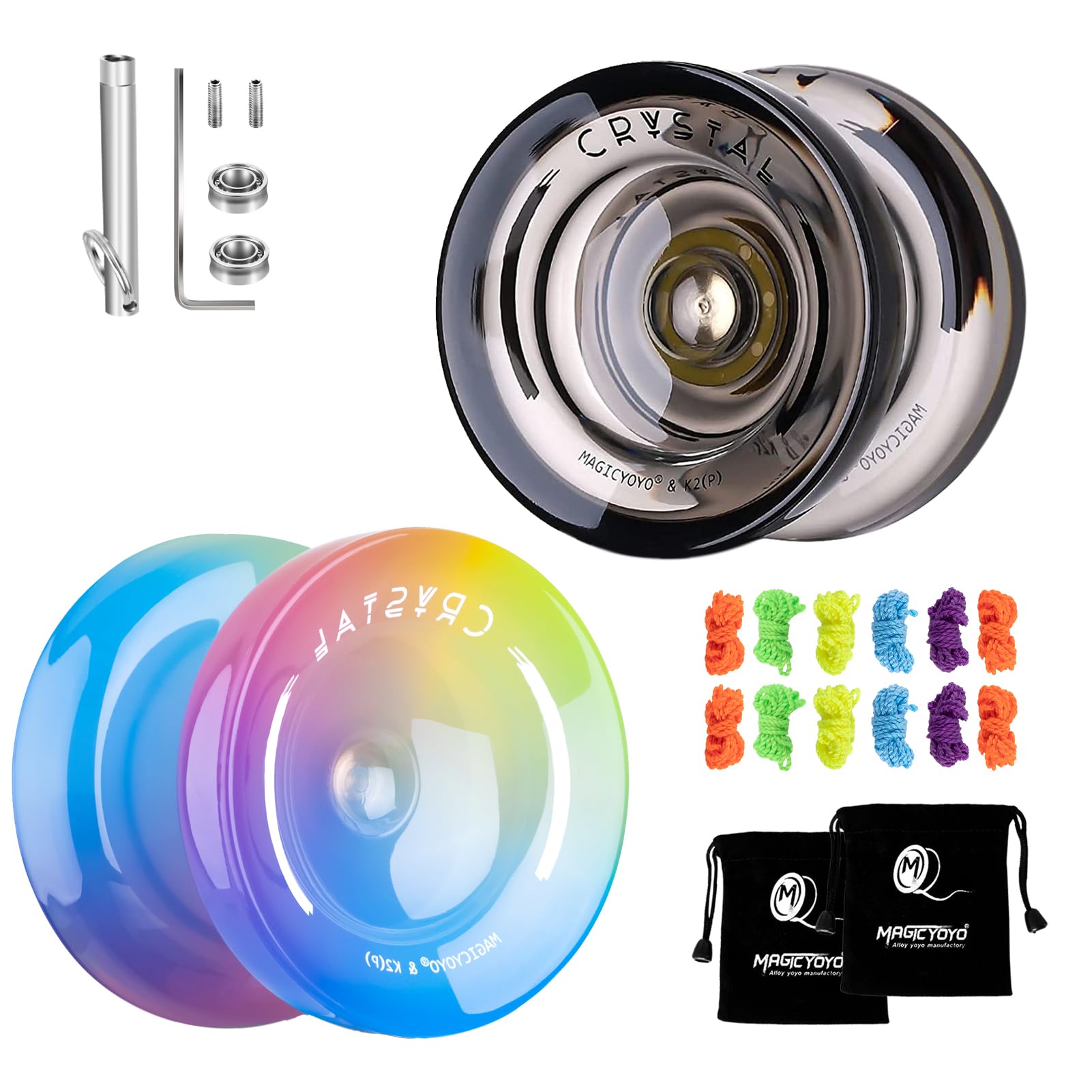 Amazon.com: MAGICYOYO Yoyo K2 Crystal Pack of 2 Yoyos, Dual Function ...