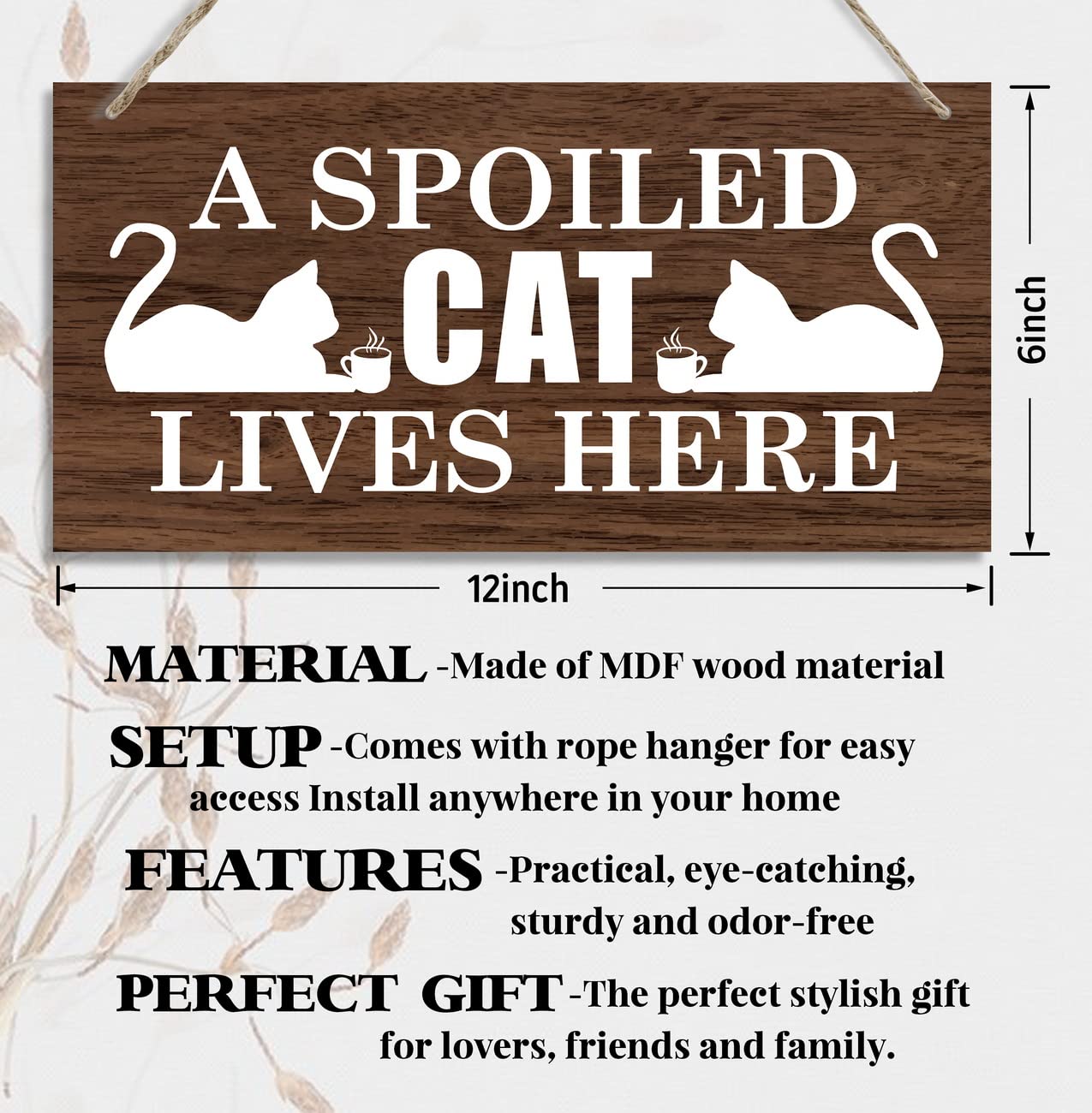 Cat Funny Wood Signs Cat Wood Sign Cat Welcome Wall Hanging Decor