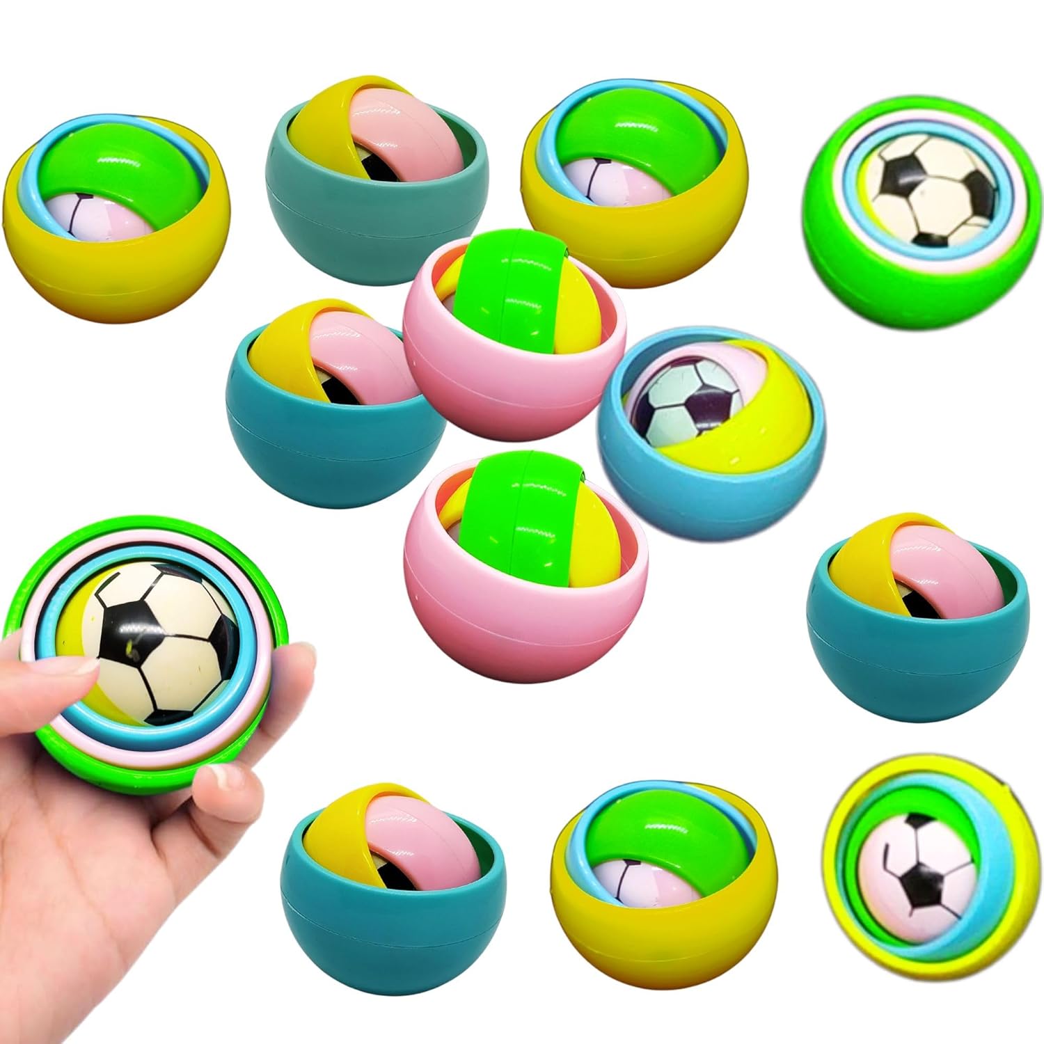 Birthday Popper 3D Rainbow Football Spinning Toy as Birthday Return ...