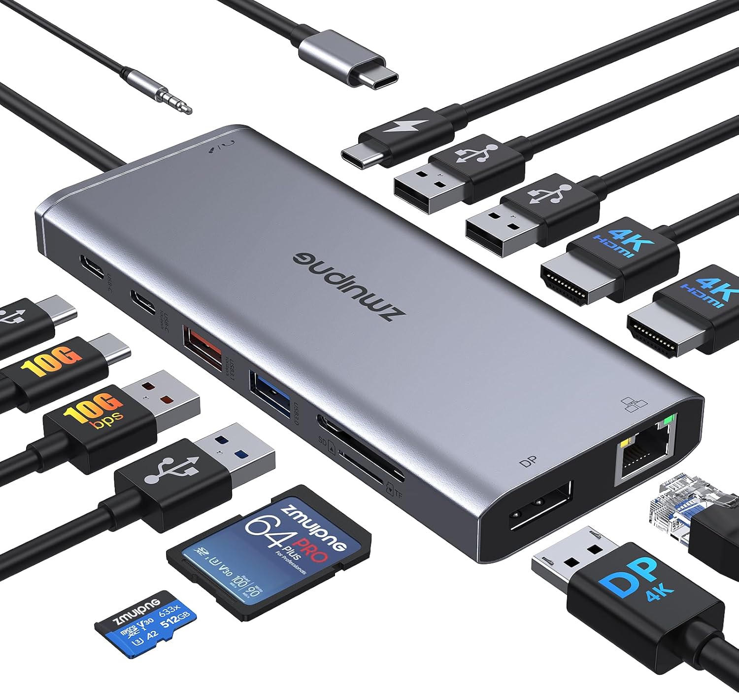 USB C Docking Station Dual HDMI, Triple Display USB C Hub, 14 in 1 ...